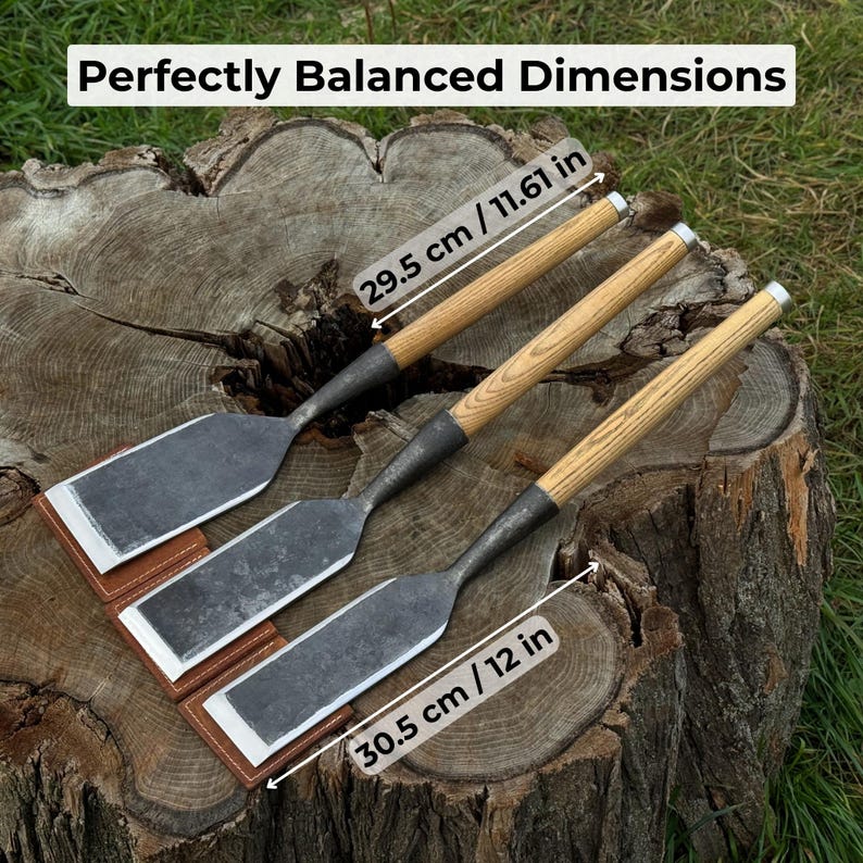 Hand-forged Timber Framing Chisels – 52100 Carbon Steel Blades, Ash ...