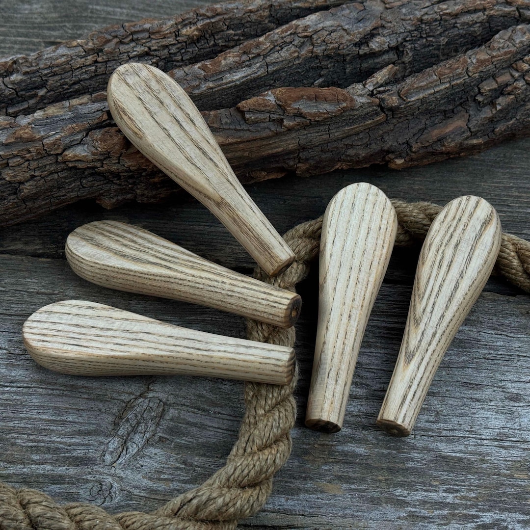 Set of 5 Teardrop Ash Wood Replacement Handles – Universal Set Handle ...