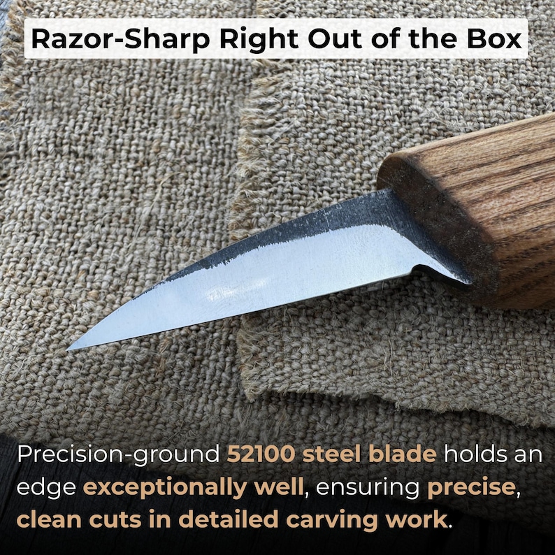 Father’s Day Gift, Hand Forged Chip Carving Knife, 52100 Carbon Steel ...