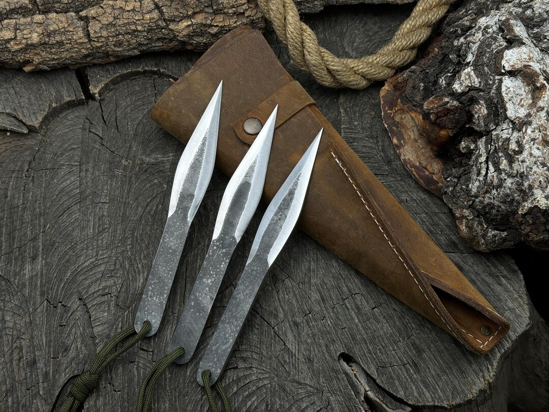 Throw Knife Set 3 Pcs. Balanced Blades. Hand Forged From Hardened ...