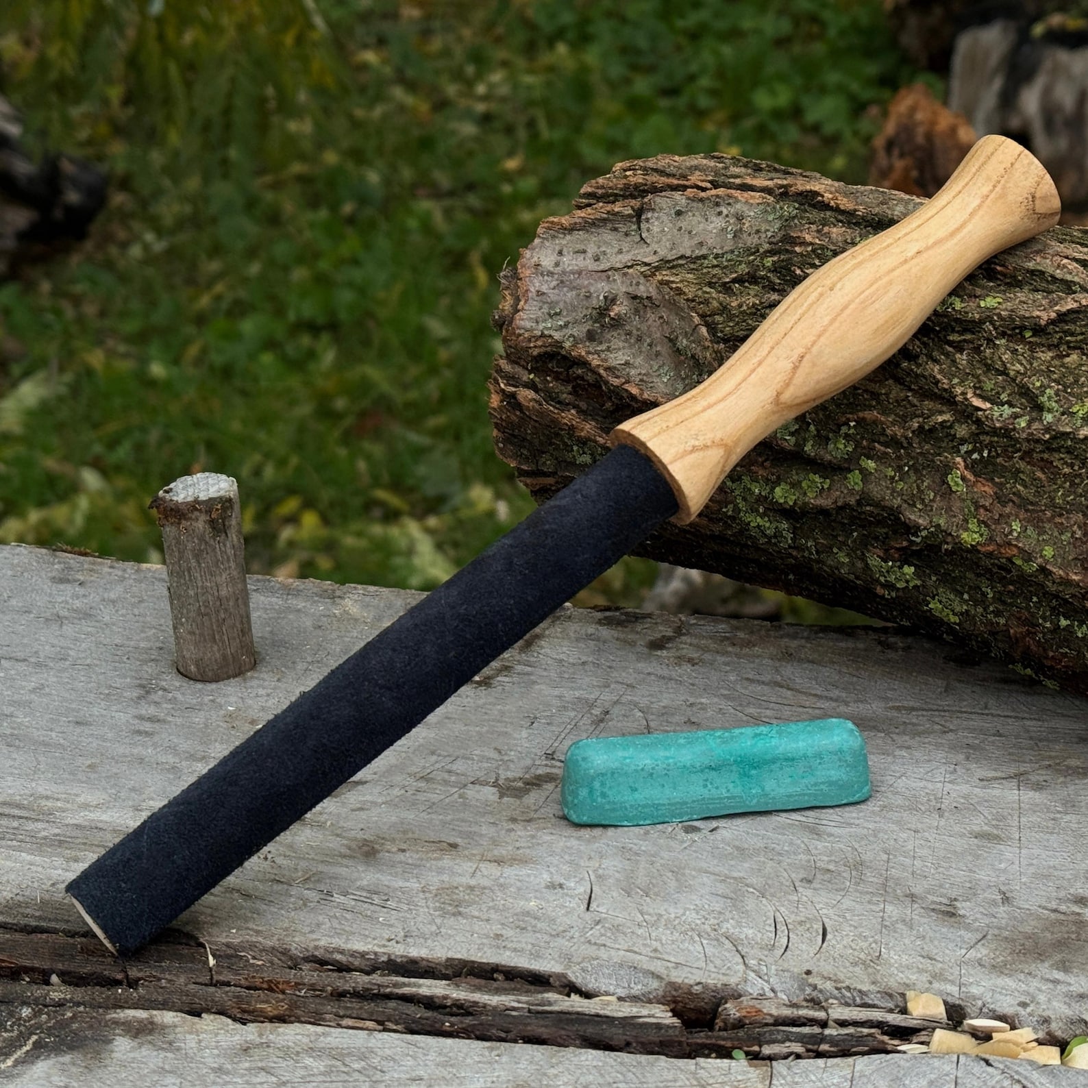 Round Leather Strop for Knife Sharpening. Polishing Paste Included. Ash ...
