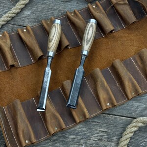 Genuine Leather Tool Roll With 15 Pockets. Universal Leather Crazy ...