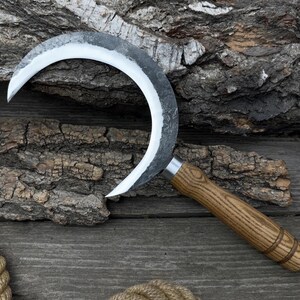 Crescent Moon Boline for Ritual Ceremonies. Sharp Carbon Steel Blade ...