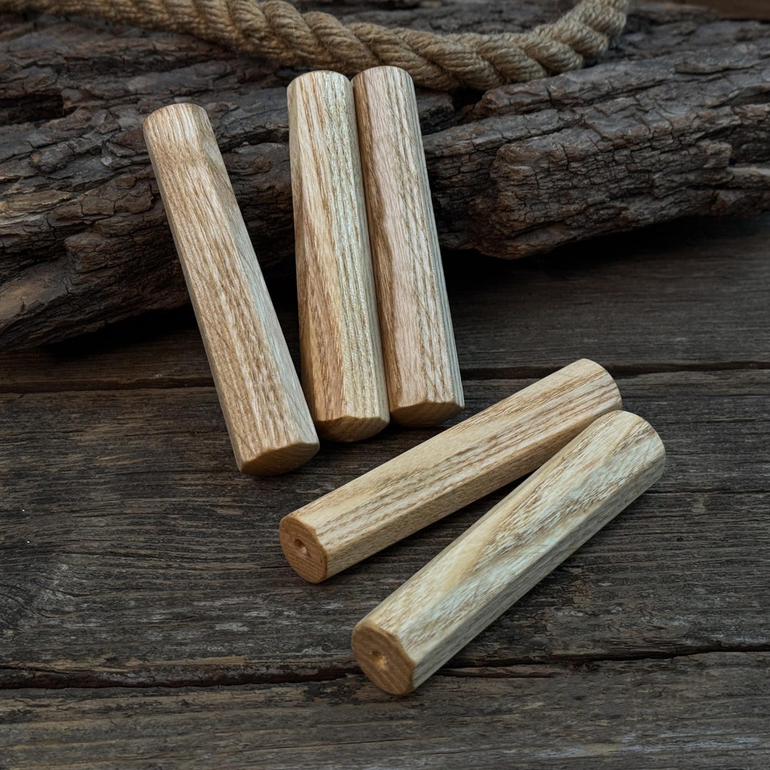 5 PCS Ash Wood Tool Handles. Replacement Round Handles for Wood Carving ...