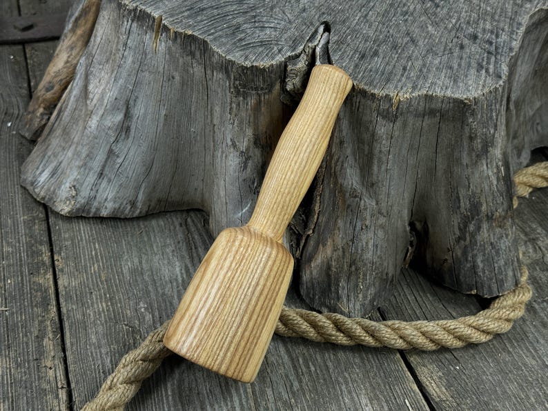 Small Wooden Mallet. Ergonomic Handle and Balanced Weight. Compact and ...