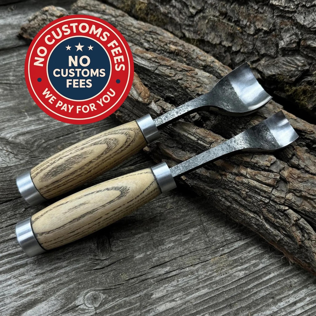Hand-forged Spoon Carving Gouges – Choose Your Size or Set of 2 – Sharp ...