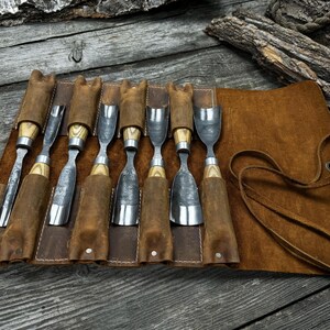 8-piece Wood Carving Gouge Set – Hand-forged Sharp Carbon Steel Blades ...