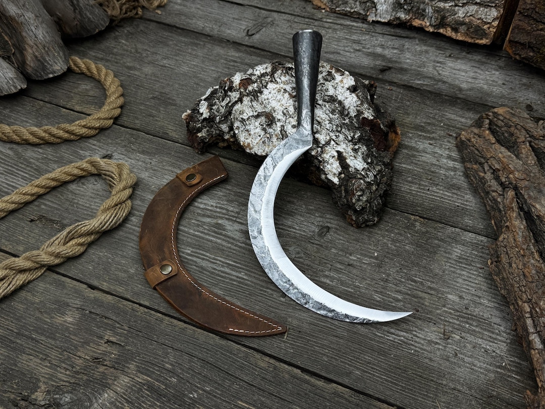 Sickle With Forged Handle. Razor Sharp Blade. Hand Forged From Hardened ...