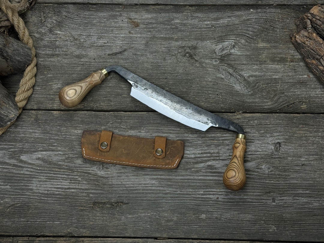 Medium Drawknife. Razor Sharp Blade. Hand Forged From Hardened Carbon ...