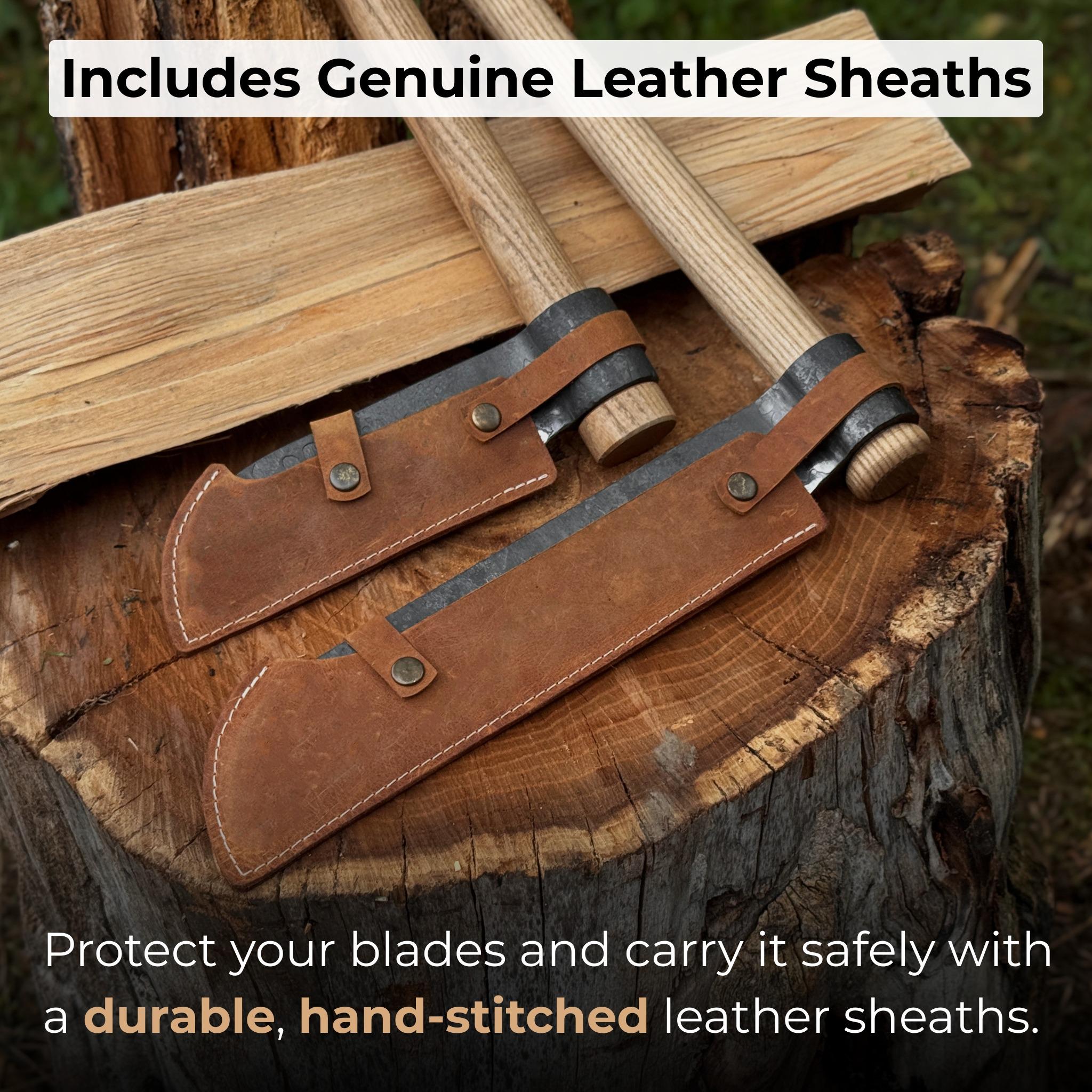 Hand-forged Splitting Froes – 52100 Carbon Steel Blades, Ash Handles ...
