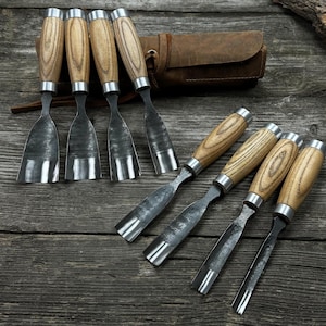 8-piece Wood Carving Gouge Set – Hand-forged Sharp Carbon Steel Blades ...