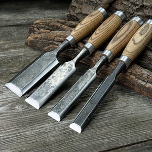 4-piece Timber Frame Chisel Set, Sharp Blade. Woodworking Tools. Hand ...