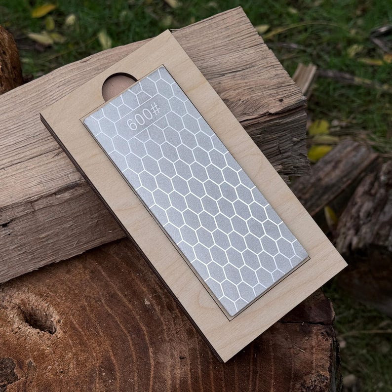 Diamond Sharpening Stone With Wooden Stand. 600 Grit. Whetstone for ...