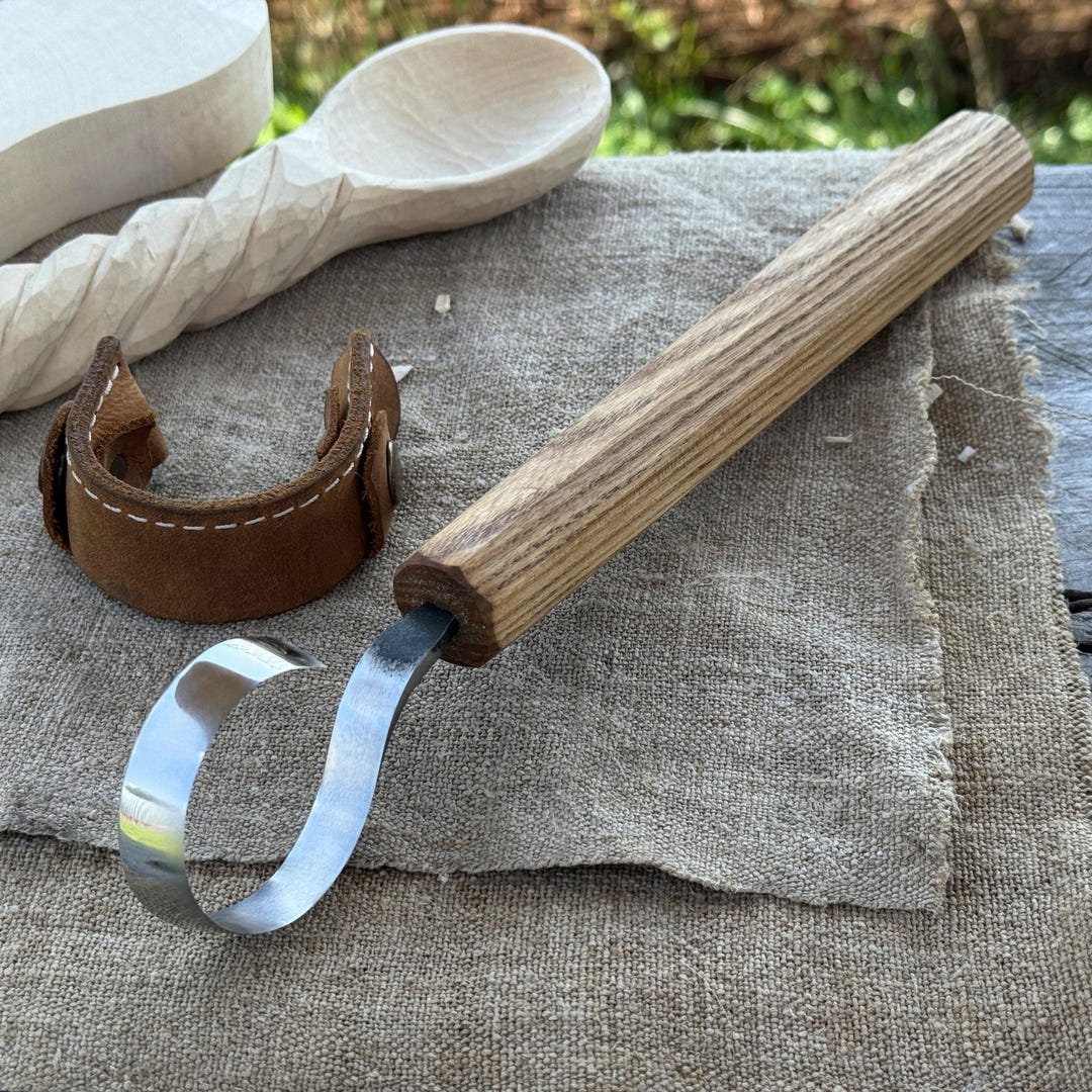 Hand Forged Medium Scorp Knife for Spoon Carving. Hardened Carbon 52100 ...