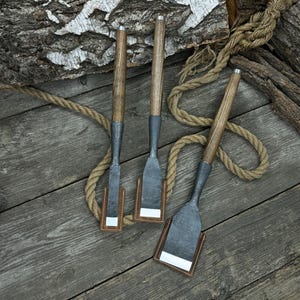 3-piece Flat Short Chisel Set. Sharp Straight Blade. Hand Forged From ...