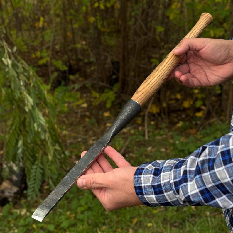 Timber Frame Chisel – Slick Chisel 52100 Carbon Steel Blade, Ash Handle ...
