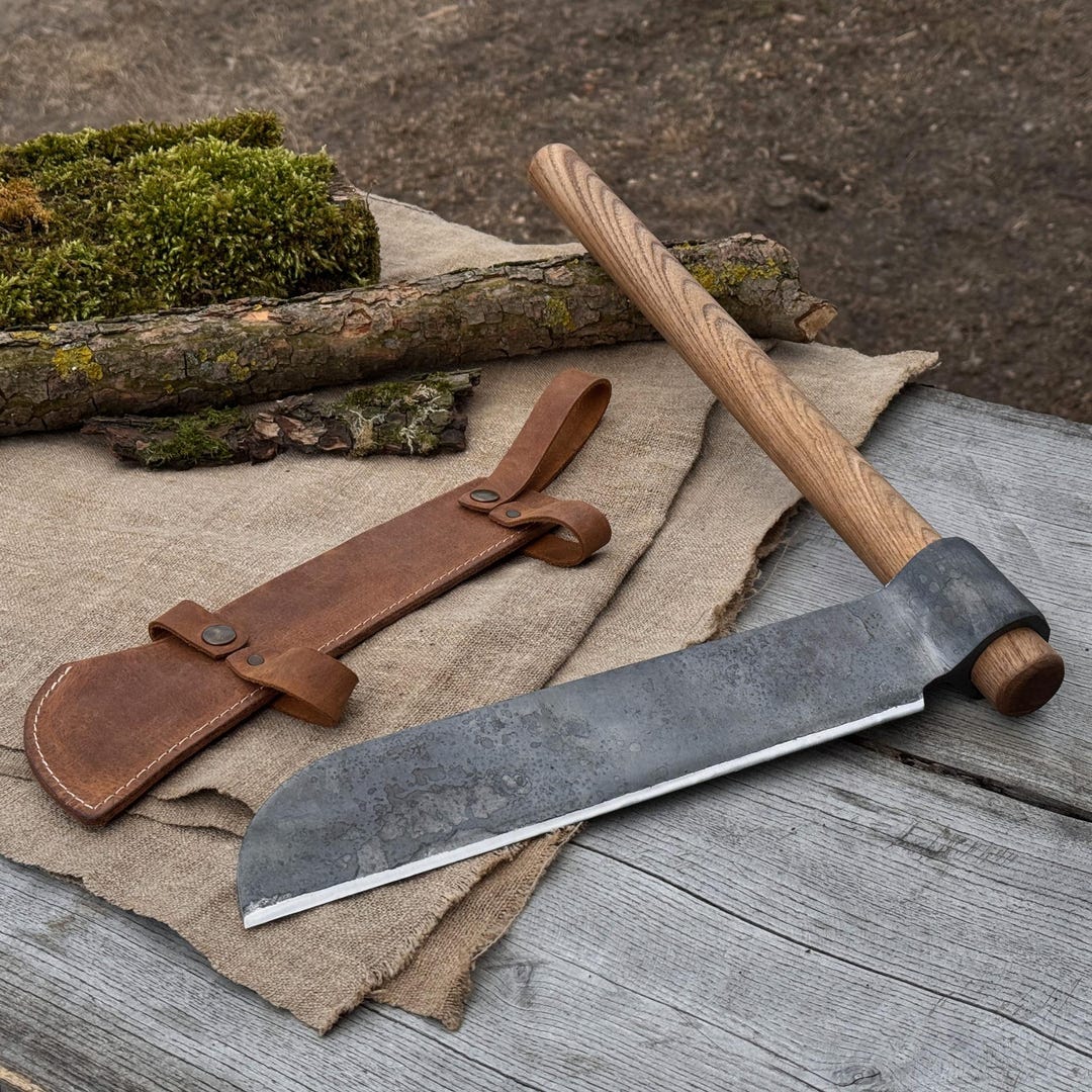 Hand-forged Splitting Froe, Carbon 52100 Steel Blade, Ash Handle ...