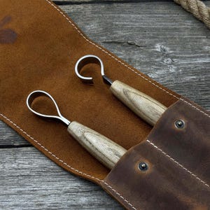 Genuine Leather Chisel Case With 2 Pockets. Leather Crazy Horse. Tool ...