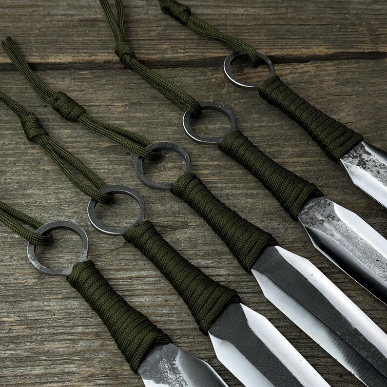 Hand-forged 5-piece Throwing Knife Set – (not Sharpened) 52100 Carbon ...