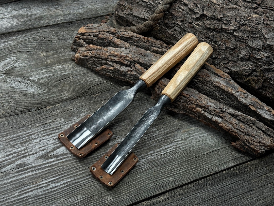 Wood Carving Gouge Set 2 Pcs. Razor Sharp Blade. Hand Forged From ...