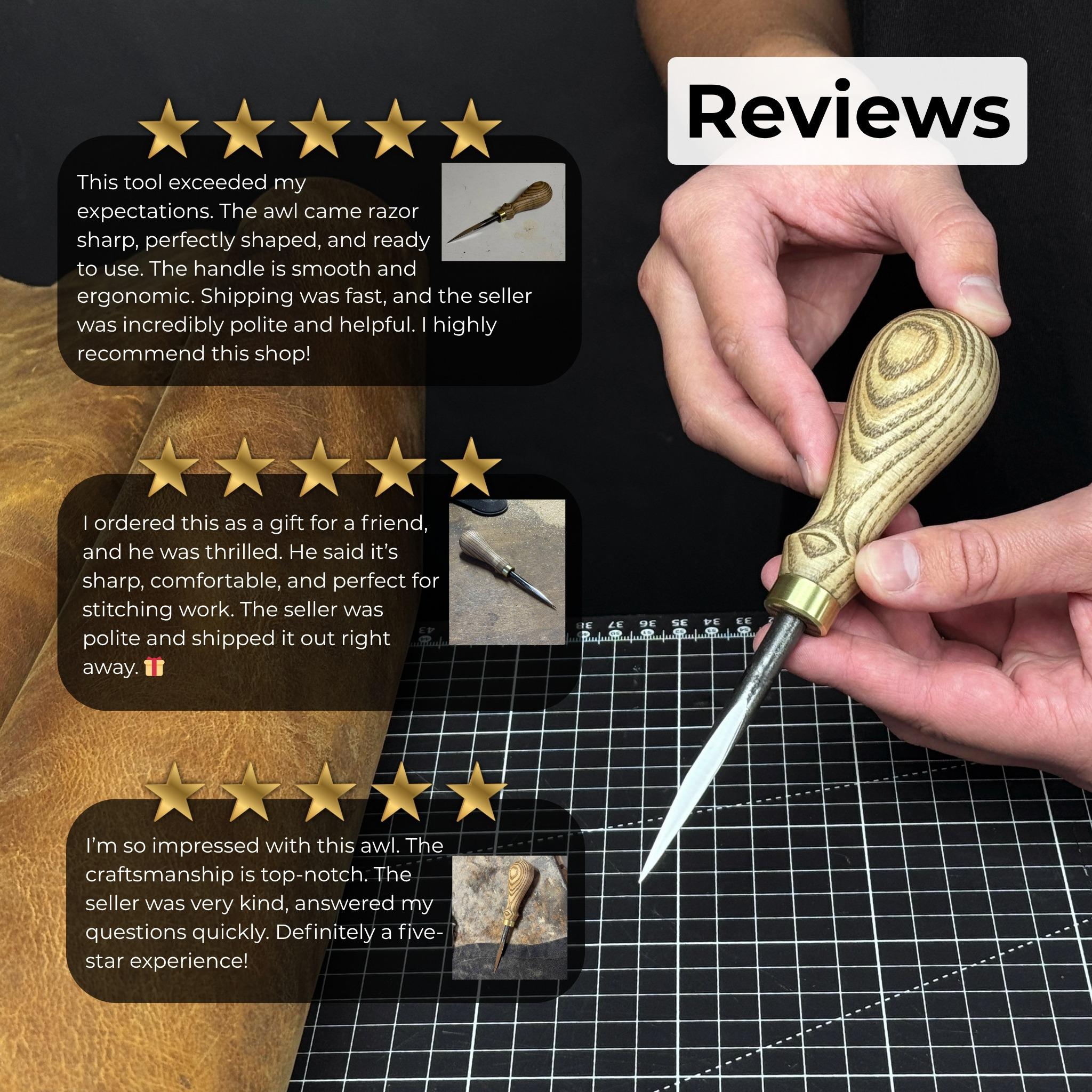 Leather Awl. Sharp Needle. Hand Forged From Hardened Carbon 52100 Steel ...