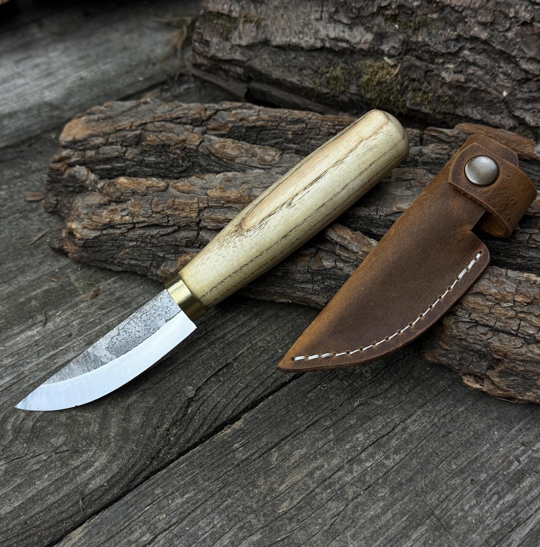 Whittling Sloyd Knife Razor Sharp, Hand-forged 52100 Carbon Steel Blade ...