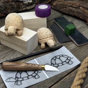 Wood Carving Kit for Beginners. Turtle Carving Kit. Sharp Hand Forged ...