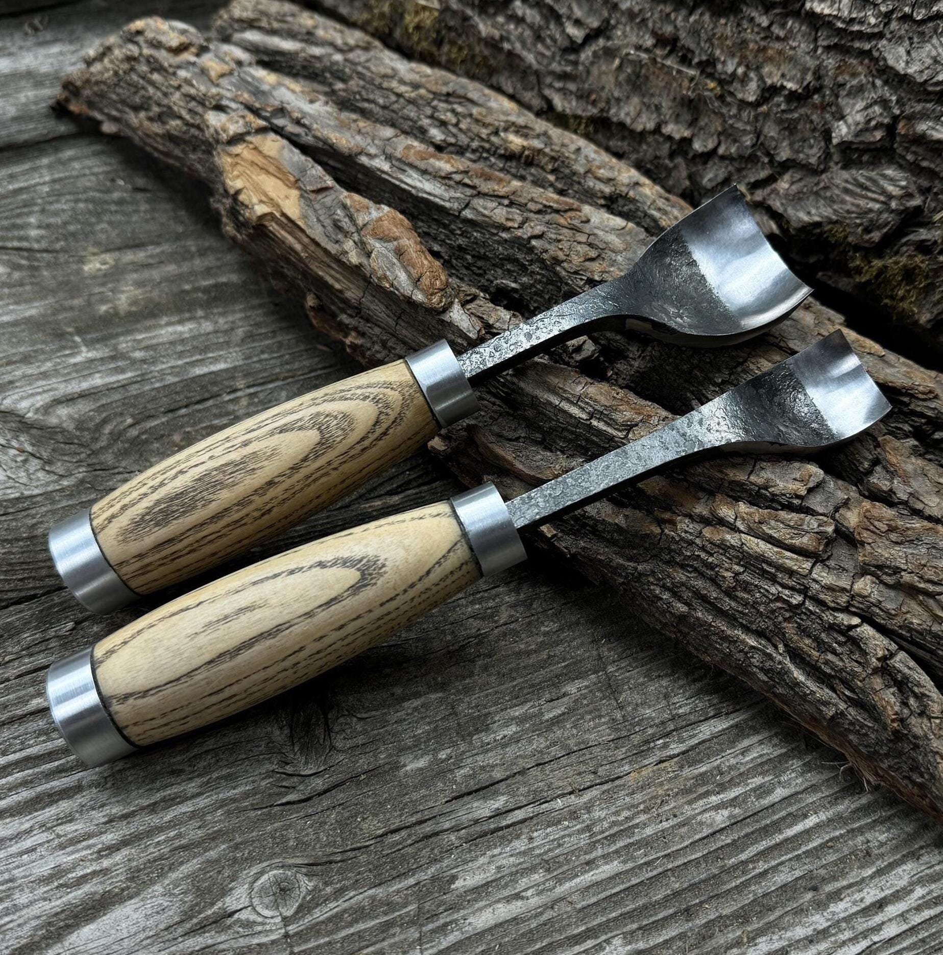 Hand-forged Spoon Carving Gouges – Choose Your Size or Set of 2 – Sharp ...