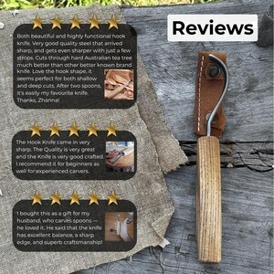 Hand Forged Hook Knife for Spoon Carving. Sharp Carbon Steel Blade, Ash ...