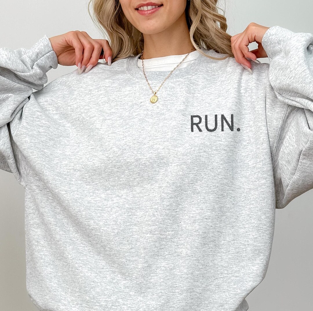 Embroidered RUN Sweatshirt, Run Cover Sweatshirt, Track and Field ...