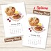 Mini Calendar 2025, Watercolor Food Calendar 2025, 5 X 7 Inches ...