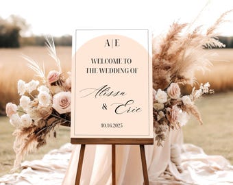 Modern Boho Welcome Sign - Canva Template - Etsy