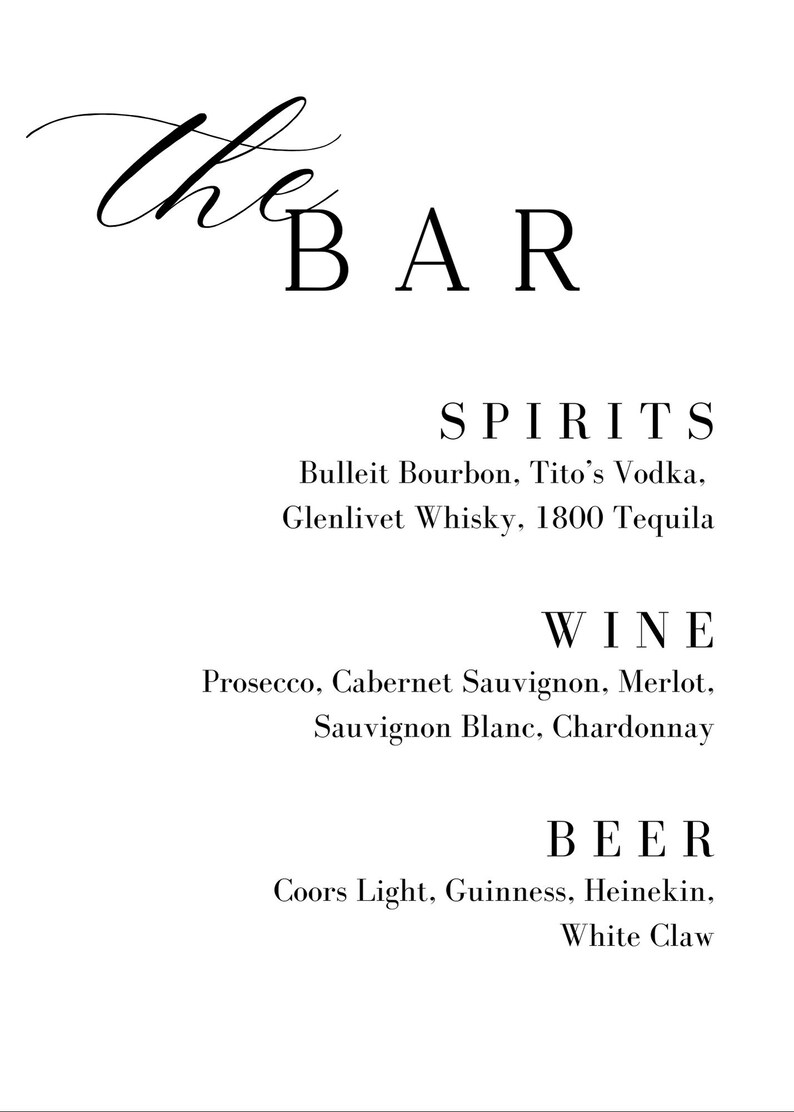 Signature Drinks and Cocktail Menu Signs - Canva Template - Etsy