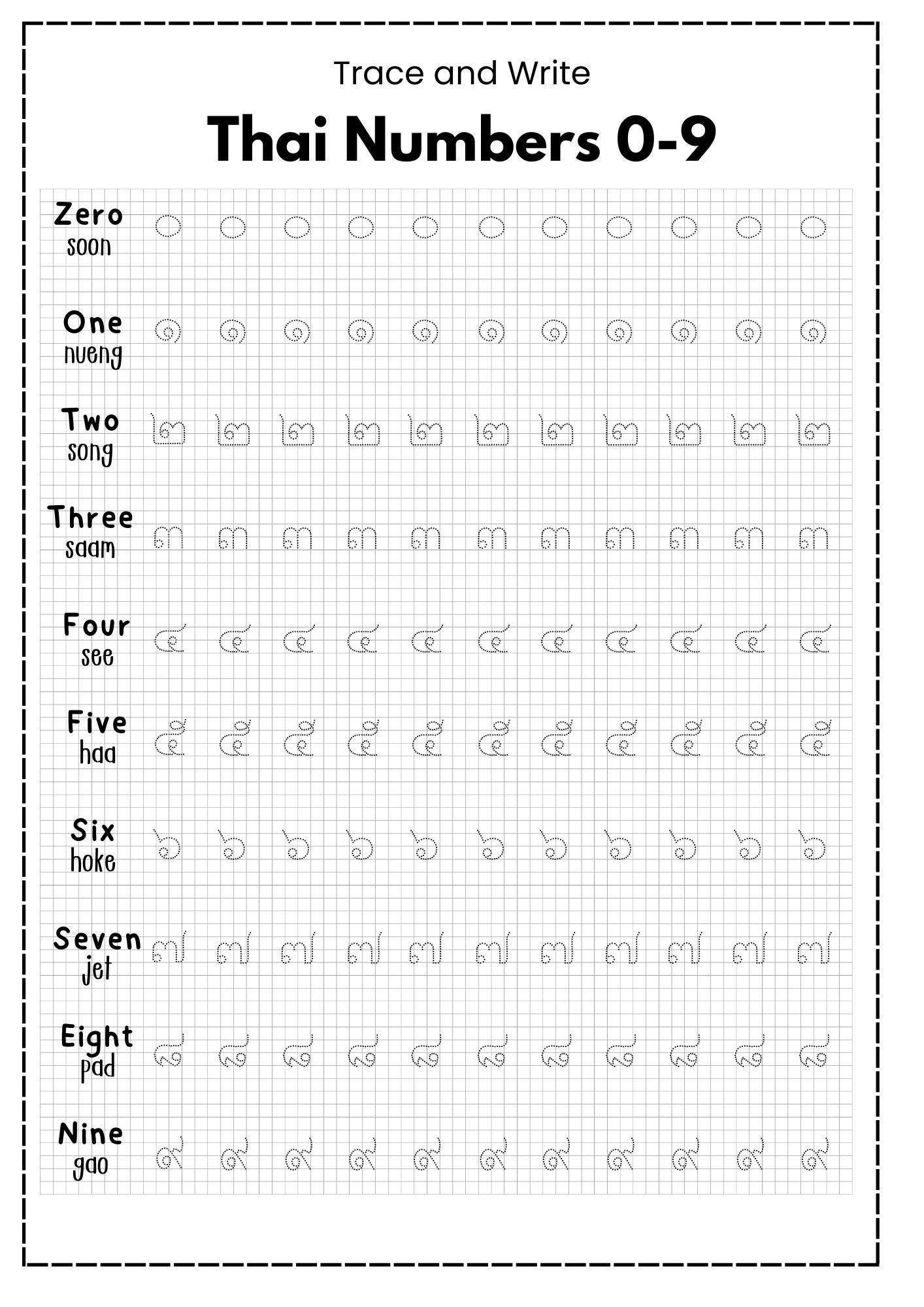 47 Pages Printable Practice Tracing Thai Alphabet Number Days Months - Etsy