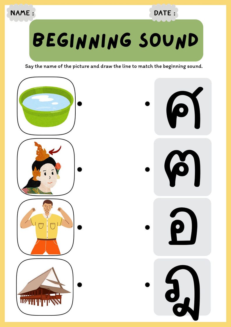 55 Pages Learn Thai Alphabet & Vowel Sound Worksheet | Digital PDF ...