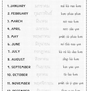 47 Pages Printable Practice Tracing Thai Alphabet Number Days Months - Etsy