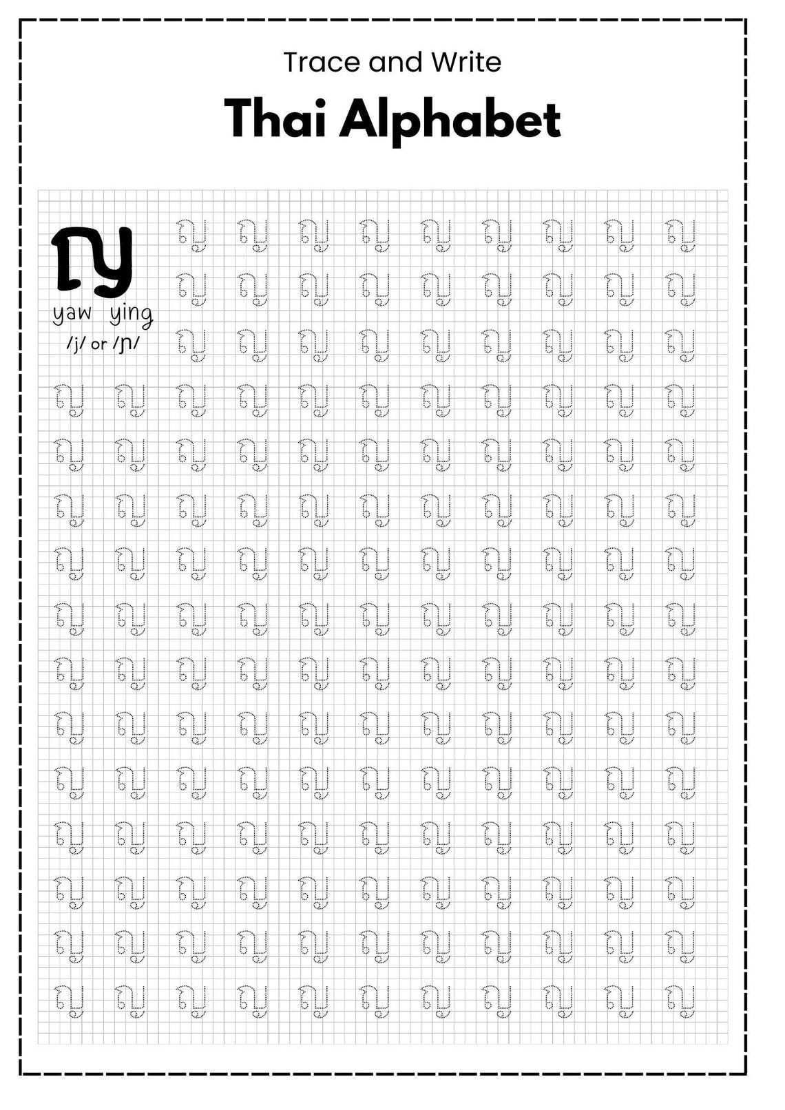 47 Pages Printable Practice Tracing Thai Alphabet Number Days Months - Etsy