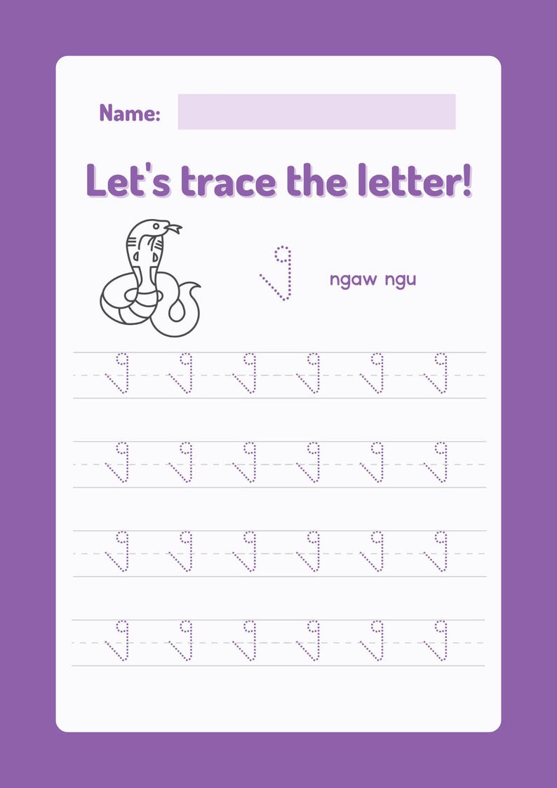 PDF Printable Tracing Thai Letters Vowels Numbers 86 Pages - Etsy