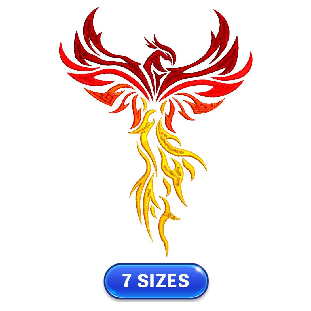 Tribal Phoenix | Firebird | Legendary Bird | Rebirth | Embroidery ...
