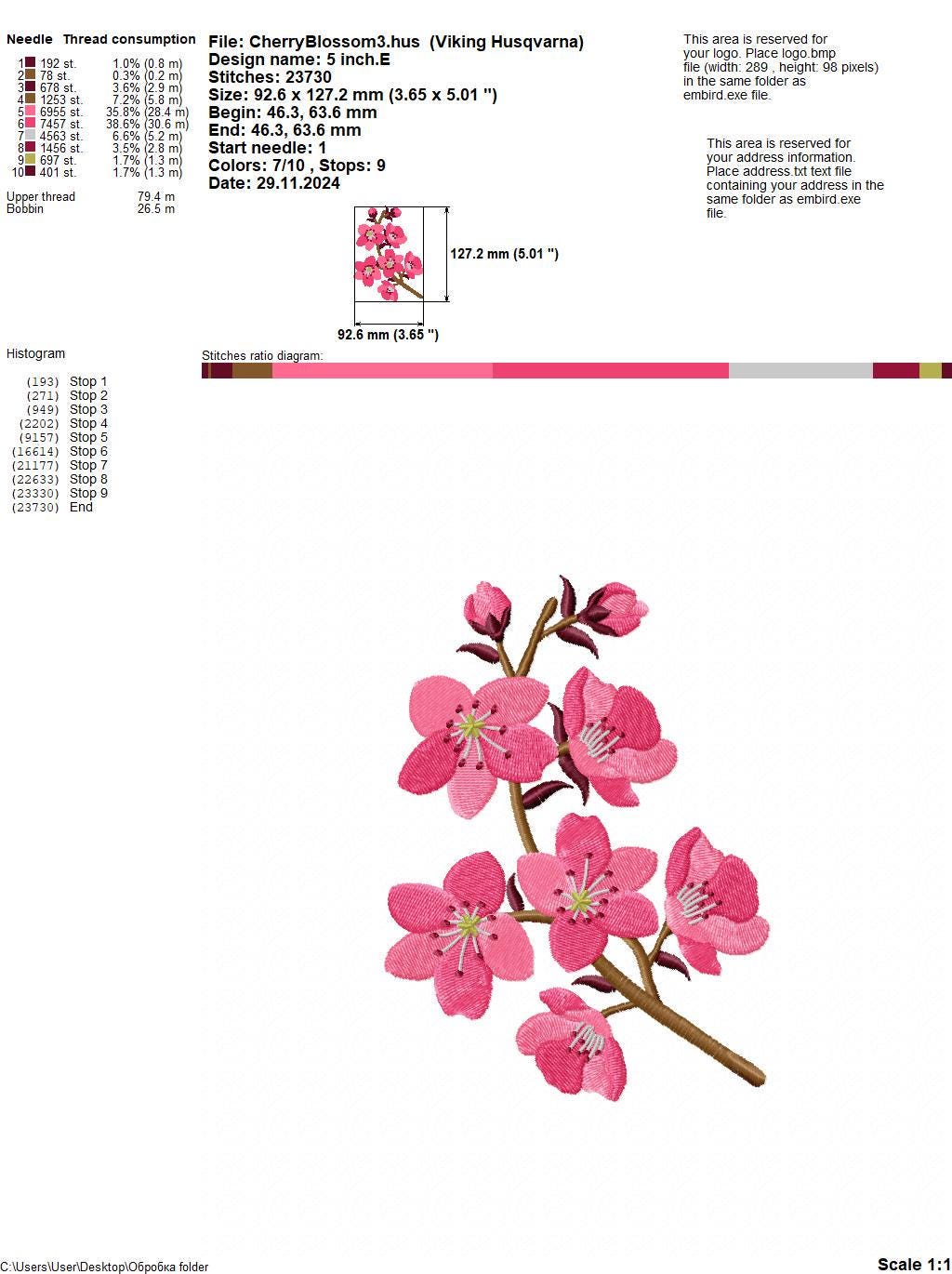 Cherry Blossom | Floral | Sakura | Japanese Cherry Tree | Embroidery ...
