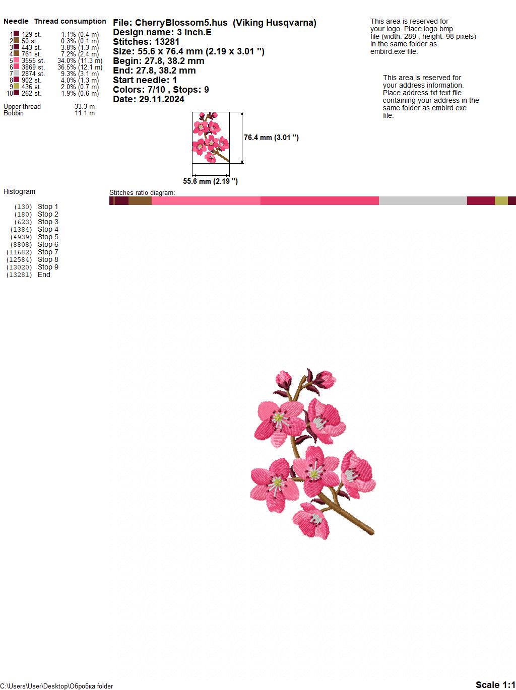 Cherry Blossom | Floral | Sakura | Japanese Cherry Tree | Embroidery ...