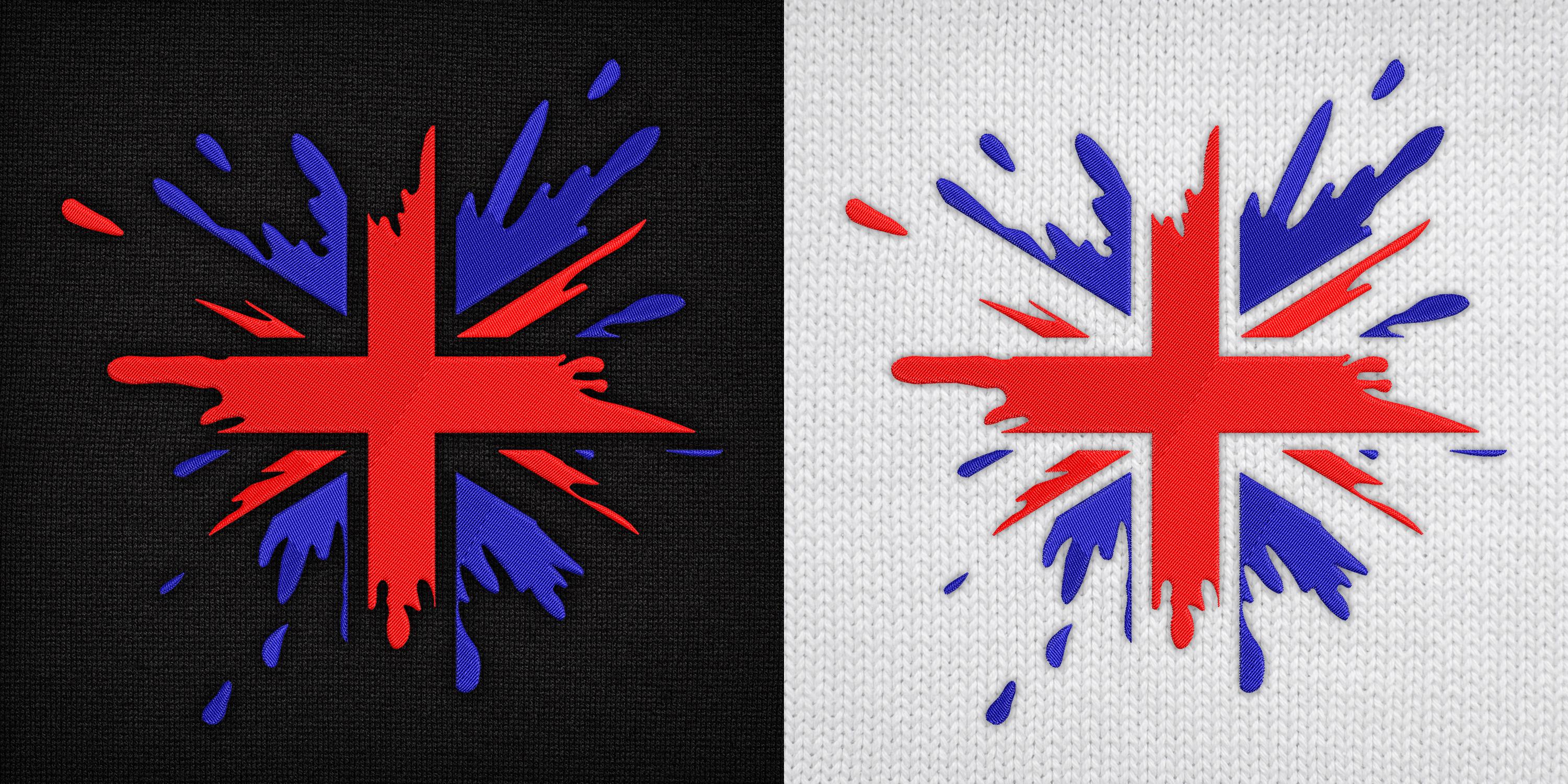Union Jack Flag Splash | British Flag | Great Britain | Embroidery ...
