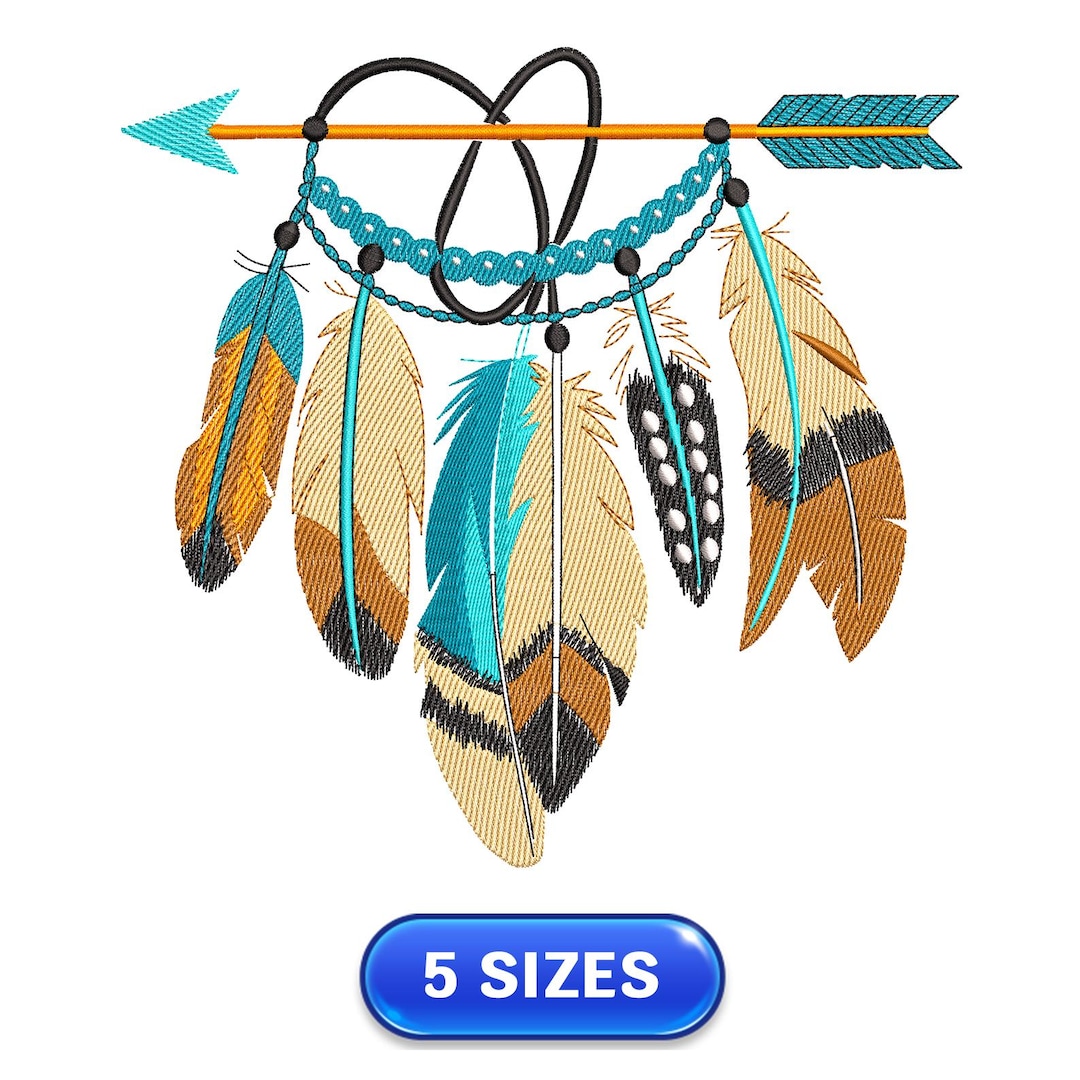 Bohemian Feathers | Boho | Arrow | Feather | Indie | Embroidery Design ...