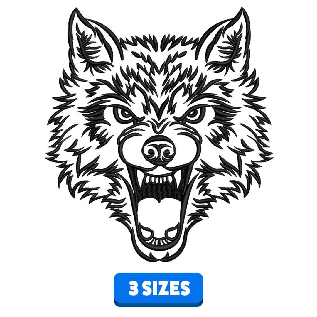 Wolf | Wild | Animal | Angry | Predator | Logo | Grin | Embroidery ...