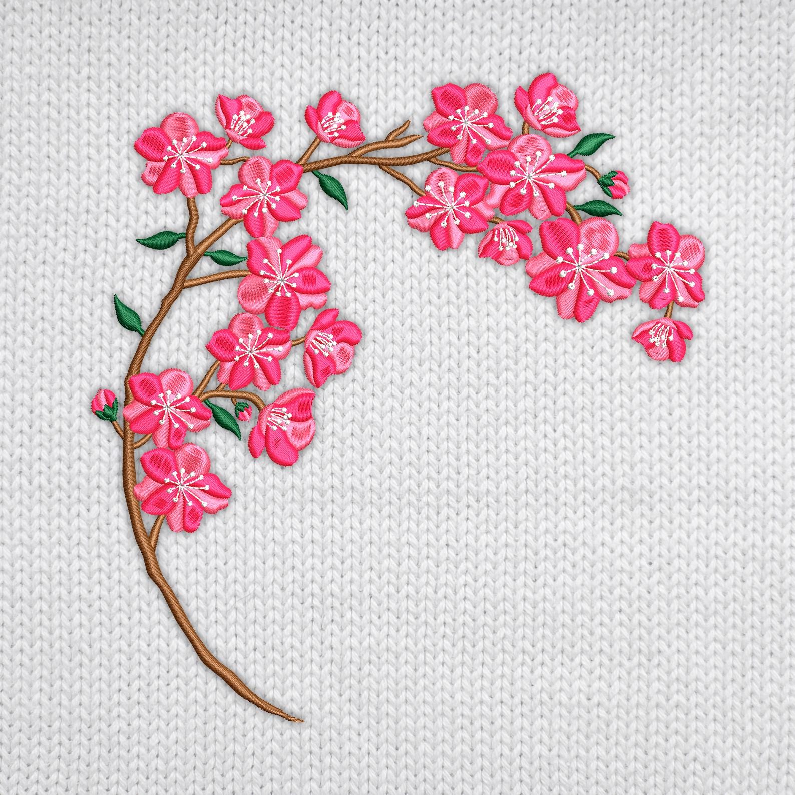 Cherry Blossom | Floral Sakura | Japanese Cherry Tree | Embroidery ...