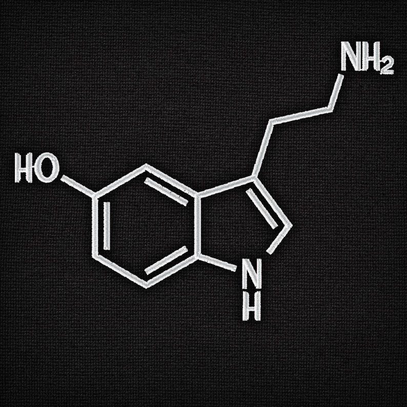 Chemical Element | Serotonin | Molecule | Happiness | Embroidery Design ...