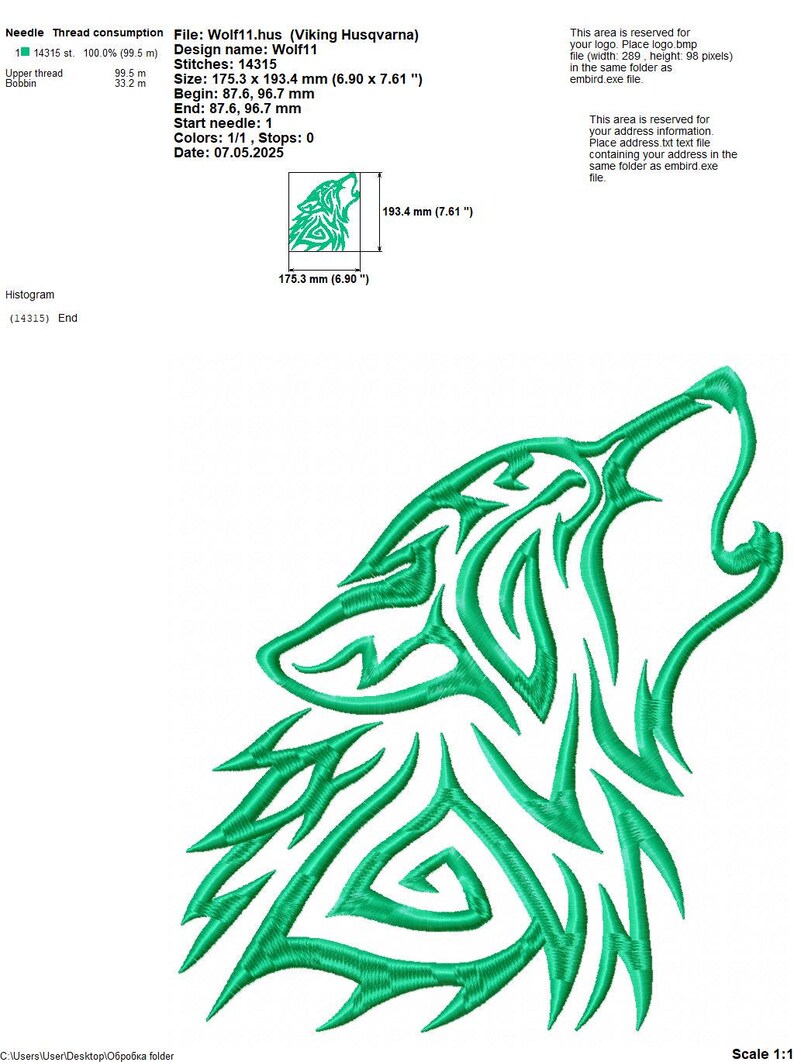 Howling Tribal Wolf | Nordic | Scandinavian | Fenrir | Embroidery ...