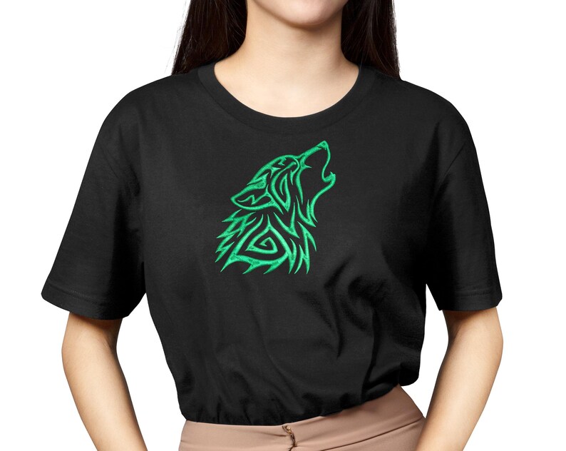 Howling Tribal Wolf | Nordic | Scandinavian | Fenrir | Embroidery ...
