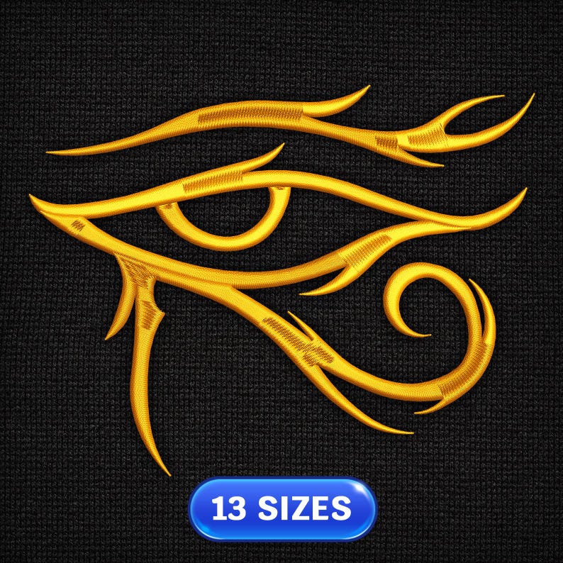 Eye of Horus | Ancient Egyptian Symbol | Golden Eye | Embroidery Design ...