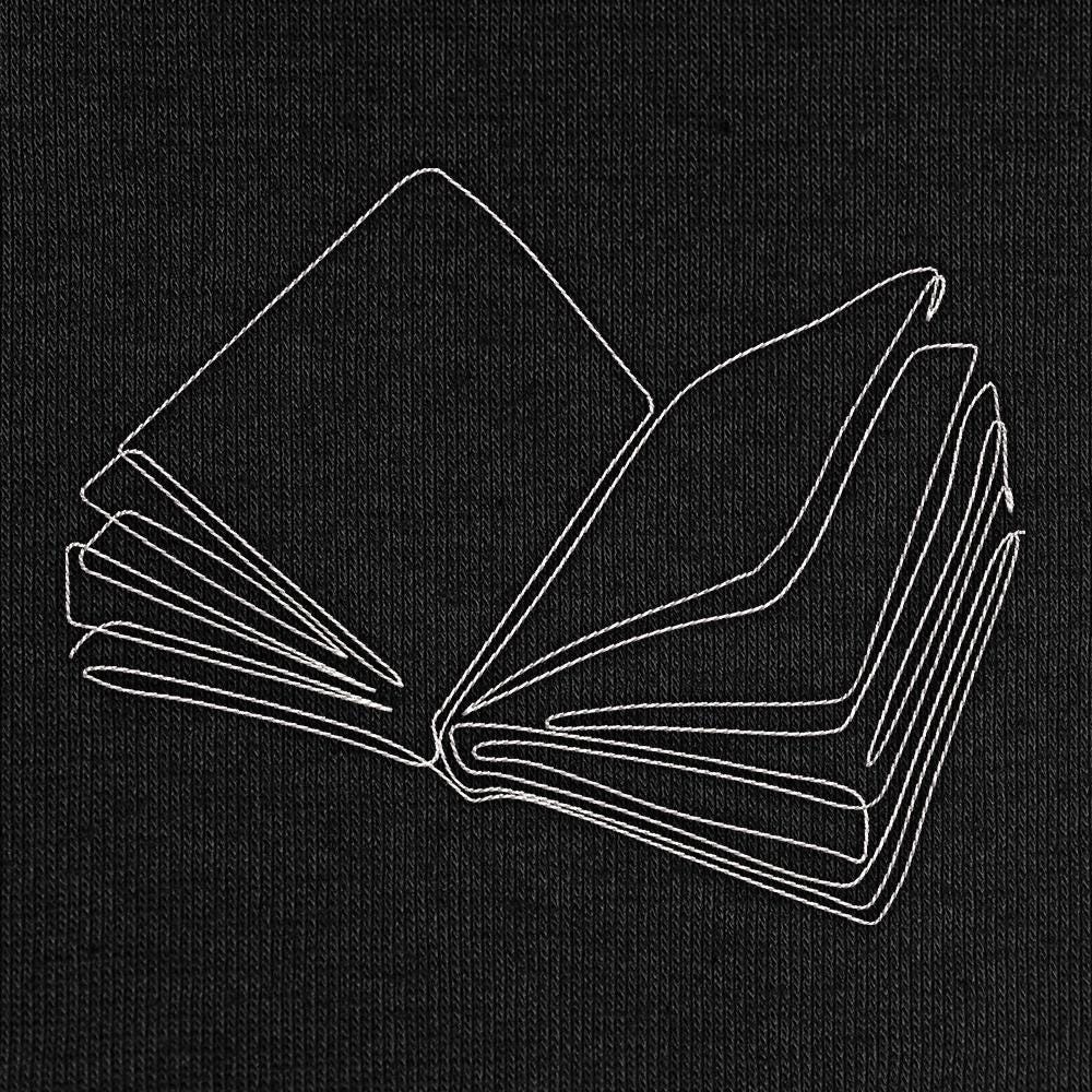 Open Book | Knowledge | Reading | Pages | Outline Art | Embroidery ...